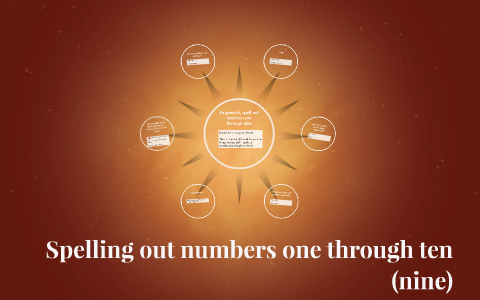 Spelling out numbers one through ten (nine) by Alex Reachi on Prezi