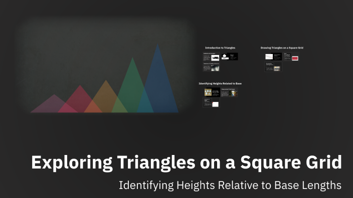 draw different triangles on square grid and identify the height of each ...