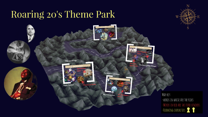 Map of Roaring Twenties theme park by KATHERINE HERNANDEZ on Prezi