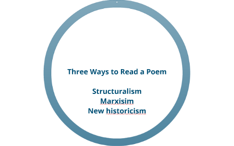 3 ways to read a poem: Structuralism, Marxism and New historicism by ...