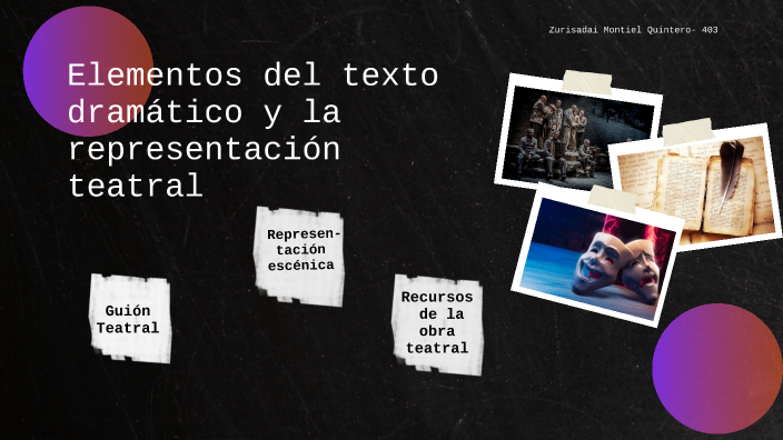 Elementos del texto dramático y la representación teatral by ZURISADAI ...