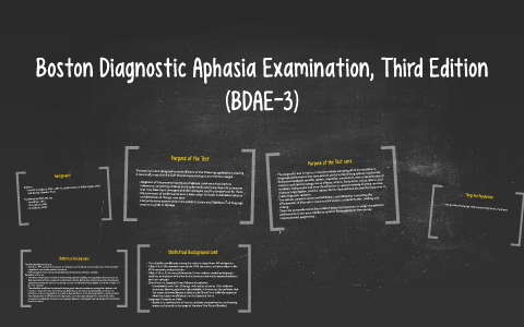 Boston Diagnostic Aphasia Examination, Third Edition by Briana Fish on ...