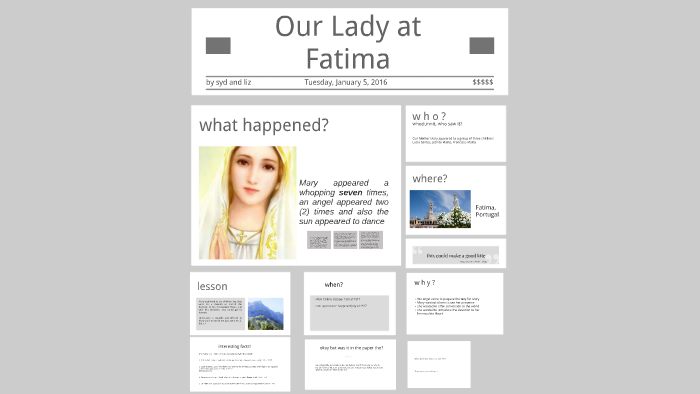 Our Lady at Fatima by elizabeth ledet on Prezi