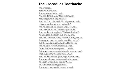 The Crocodiles Toothache by Donovan Velez on Prezi
