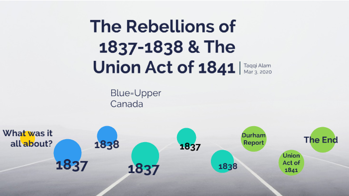 The Rebellions of 1837-1838 & The Union Act of 1841 by Taqqi Alam on Prezi