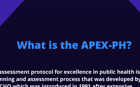 Assessment Protocol for Excellence in Public Health (APEX-PH) by Tyler ...