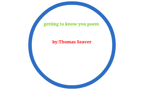 getting to know you poem by thomas seaver on Prezi