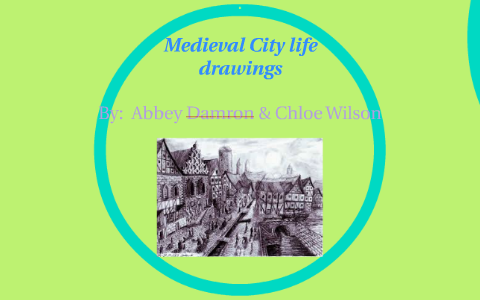 Medieval City life drawings by Chloe Wilson