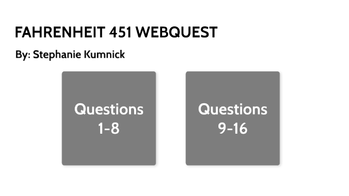 Fahrenheit 451 WebQuest - Stephanie Kumnick by Stephanie Kumnick on Prezi