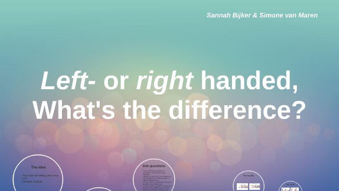 Left- or right handed, what's the difference? by Simone van Maren on Prezi