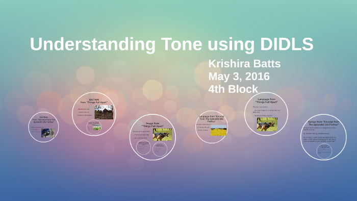 Understanding Tone using DIDLS by Krishira Batts