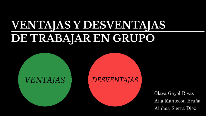 Ventajas y desventajas de trabajar en grupo by Ana Mantecón Bruña on Prezi