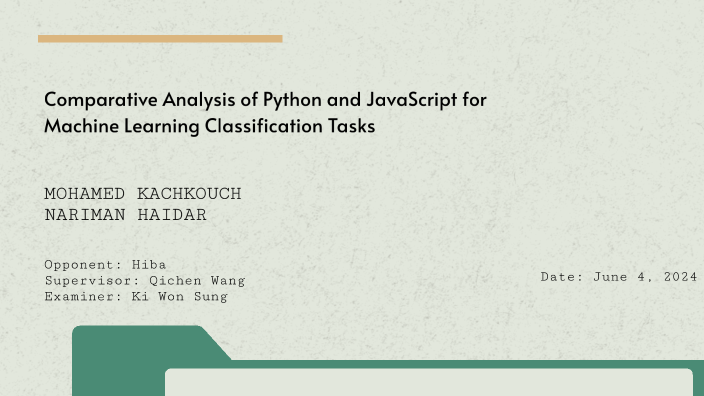 Comparative Analysis Of Python And Javascript In Machine Learning By Nariman Haidar On Prezi 