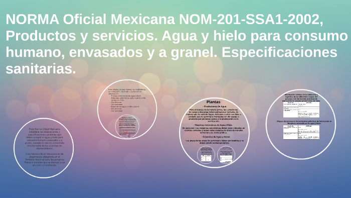 NORMA Oficial Mexicana NOM-201-SSA1-2002, Productos y servic by Jonathan Bravo on Prezi