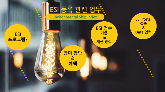 ESI (Environmental Ship Index) 등록 관련 업무 by Sung Woo Kim on Prezi