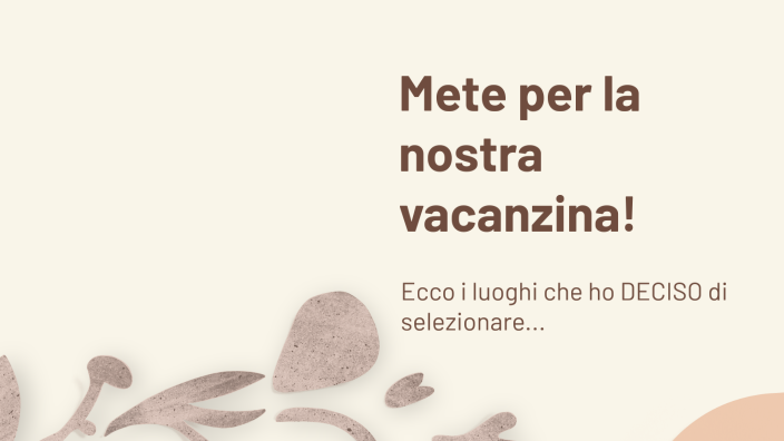 Migliori mete per un weekend in Italia by Matteo Raggi on Prezi