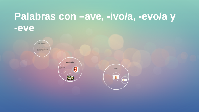 Palabras con –ave, -ivo/a, -evo/a y -eve by Montse Sánchez on Prezi