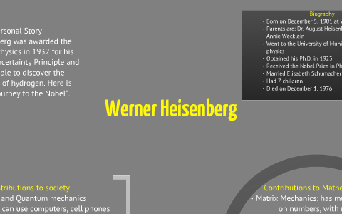 Werner Heisenberg: Life as a Mathmatician by Elizabeth Ducote on Prezi