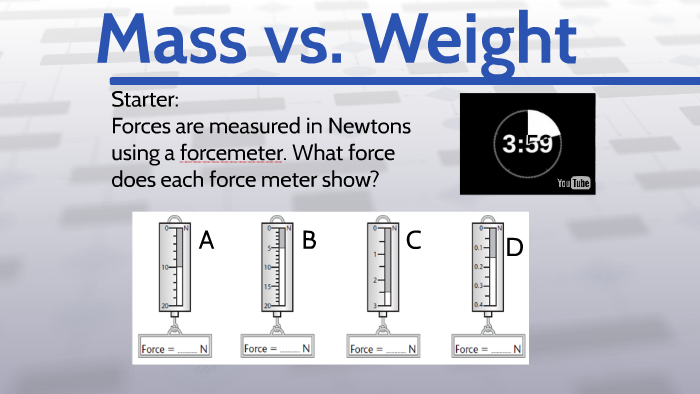 Mass vs. Weight by Liam Fishwick on Prezi