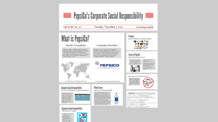 PepsiCo Corporate Social Responsibility by Christian Smith on Prezi