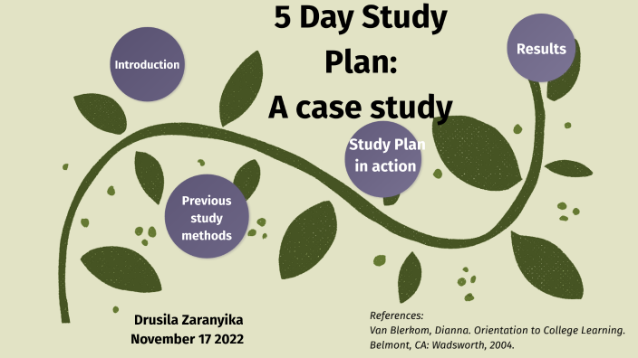 Five Day Study Plan by Drusila Zaranyika on Prezi