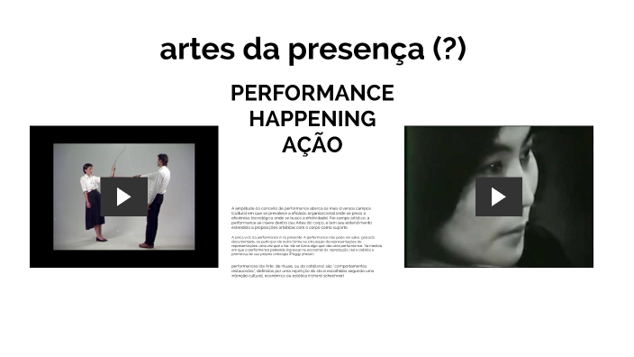 arte da performance by Tristao da Silva on Prezi