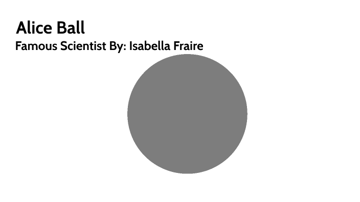 Famous Scientist- Alice Ball by Isabella Fraire on Prezi