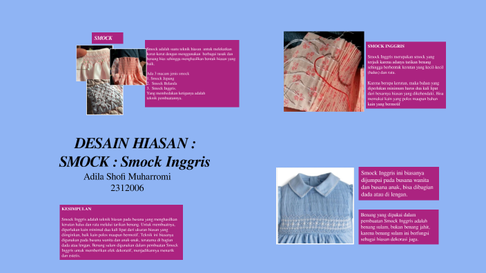 teknik pembuatan smock inggris by adila shofi muharromi nurihsan on Prezi