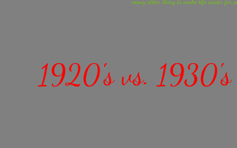 1920s vs. 1930s by ryan mercier on Prezi