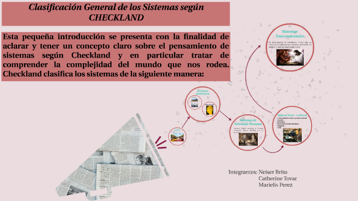 clasificación GENERAL DE LOS SISTEMAS SEGUN CHECKLAND by Neiser David ...