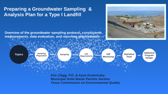 Groundwater Sampling & Analysis Plan for a Type I Landfill by Iryna ...
