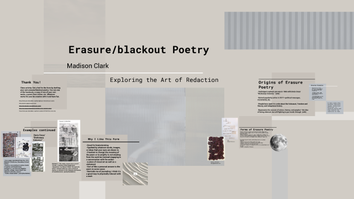 Erasure Poetry by Madison Clark on Prezi