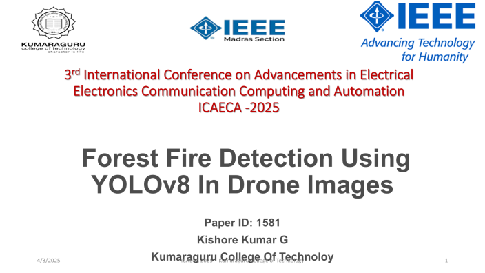 Forest fire detection using yolov8 in drone images by GAUTHAM S on Prezi
