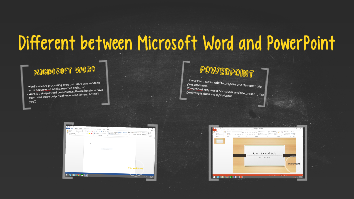 Different between Microsoft Word and PowerPoint by Farah Nazurah on Prezi