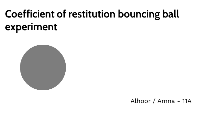 coefficient of restitution bouncing ball experiment by Alhoor mohammed ...