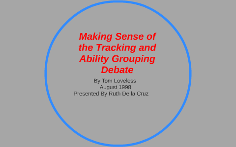 Making Sense of the Tracking and Ability Grouping Debate by ruth de la ...