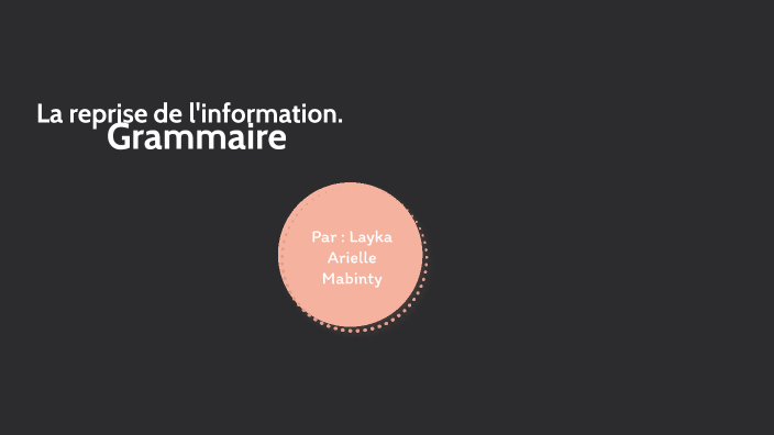 La reprise de l'information by NgueAm3 NgueAm3 on Prezi