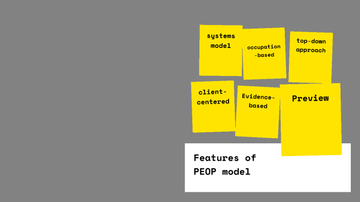 Features of PEOP model by on Prezi