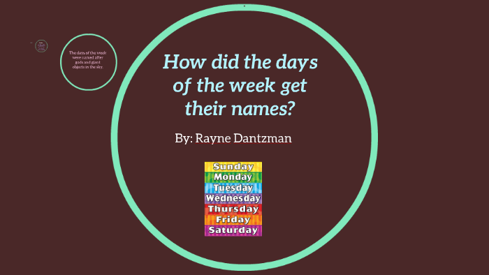 How did the days of the week get their names? by Rayne Dantzman