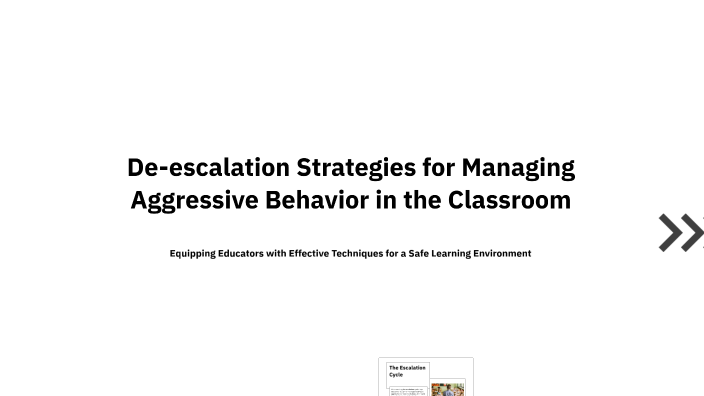 De-escalation Strategies for Managing Aggressive Behavior in the ...