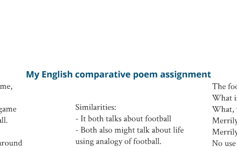 English comparative poem assignment by Kyu Takeda on Prezi