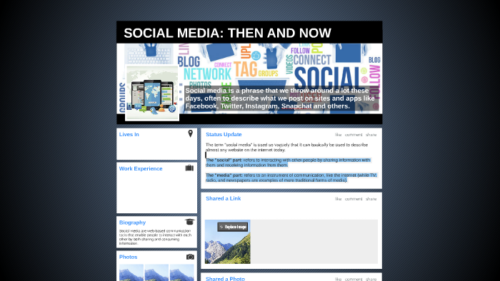 SOCIAL MEDIA: THEN AND NOW by Mary Ann Tan on Prezi