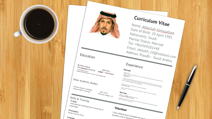 abdullah CV / Resume by abdullah Almusallam on Prezi