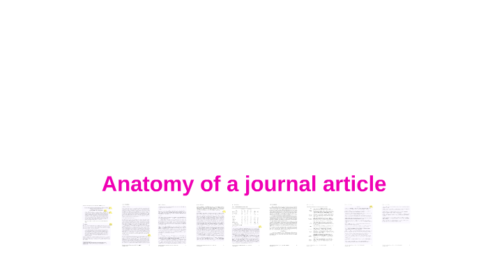 Anatomy of a scholarly article by Lisa Campbell