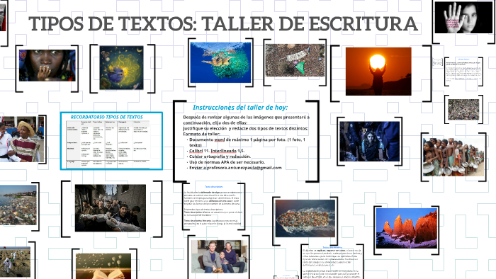 TIPOS DE TEXTOS: ESCRITURA by paula antunez on Prezi