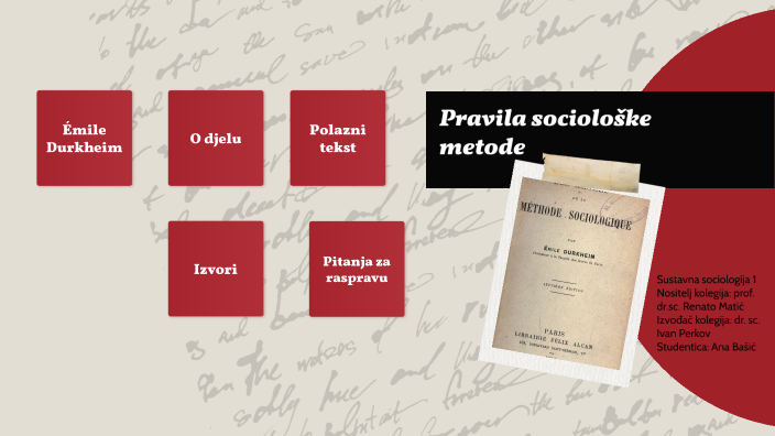 Pravila sociološke metode by Ana Bašić on Prezi