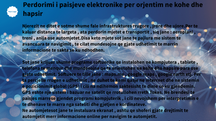 Perdorimi i paisjeve elektronike per orjentim ne kohe dhe hapsir by ...