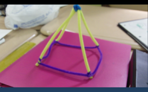 3D shapes around the room by Rebecca Bond