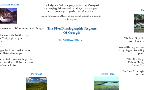 The Five Physiographic Regions of Georgia by William Hintze on Prezi