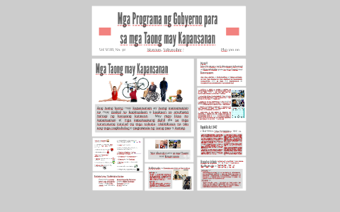 Mga Programa ng Gobyerno para sa mga Taong may Kapansanan by Renileen ...